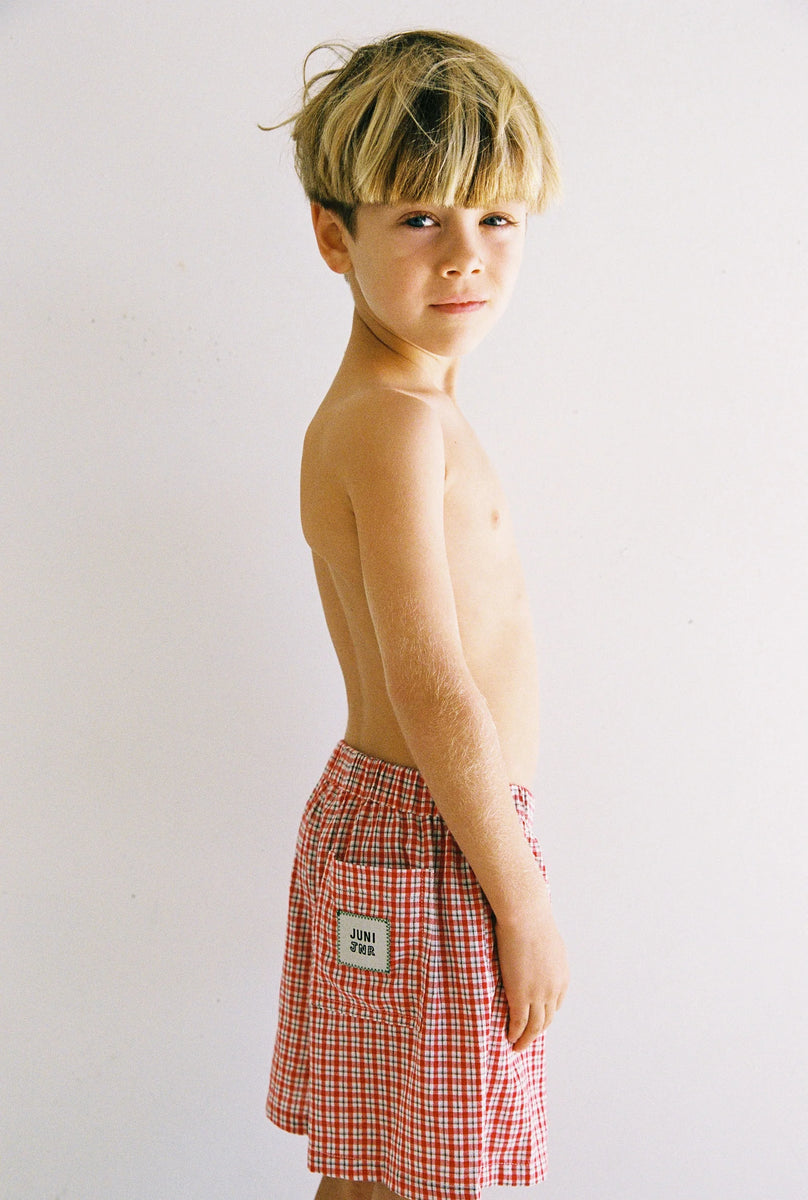 Banjo Short - Red Check - Juni – Chasing The Sun Store