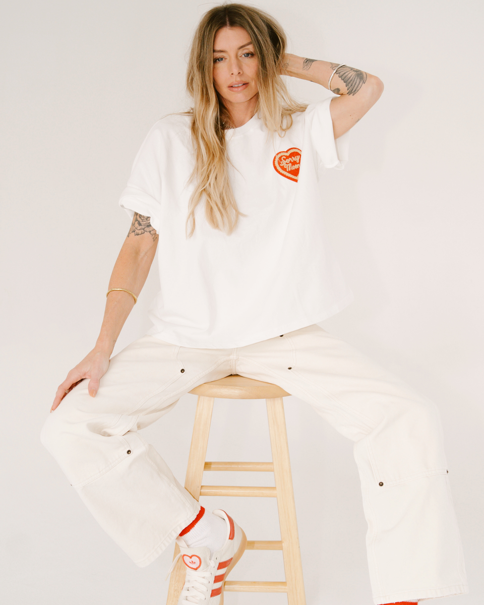 Sorry Mom Tee - white - Happy Little Mother PREORDER – Chasing The Sun ...
