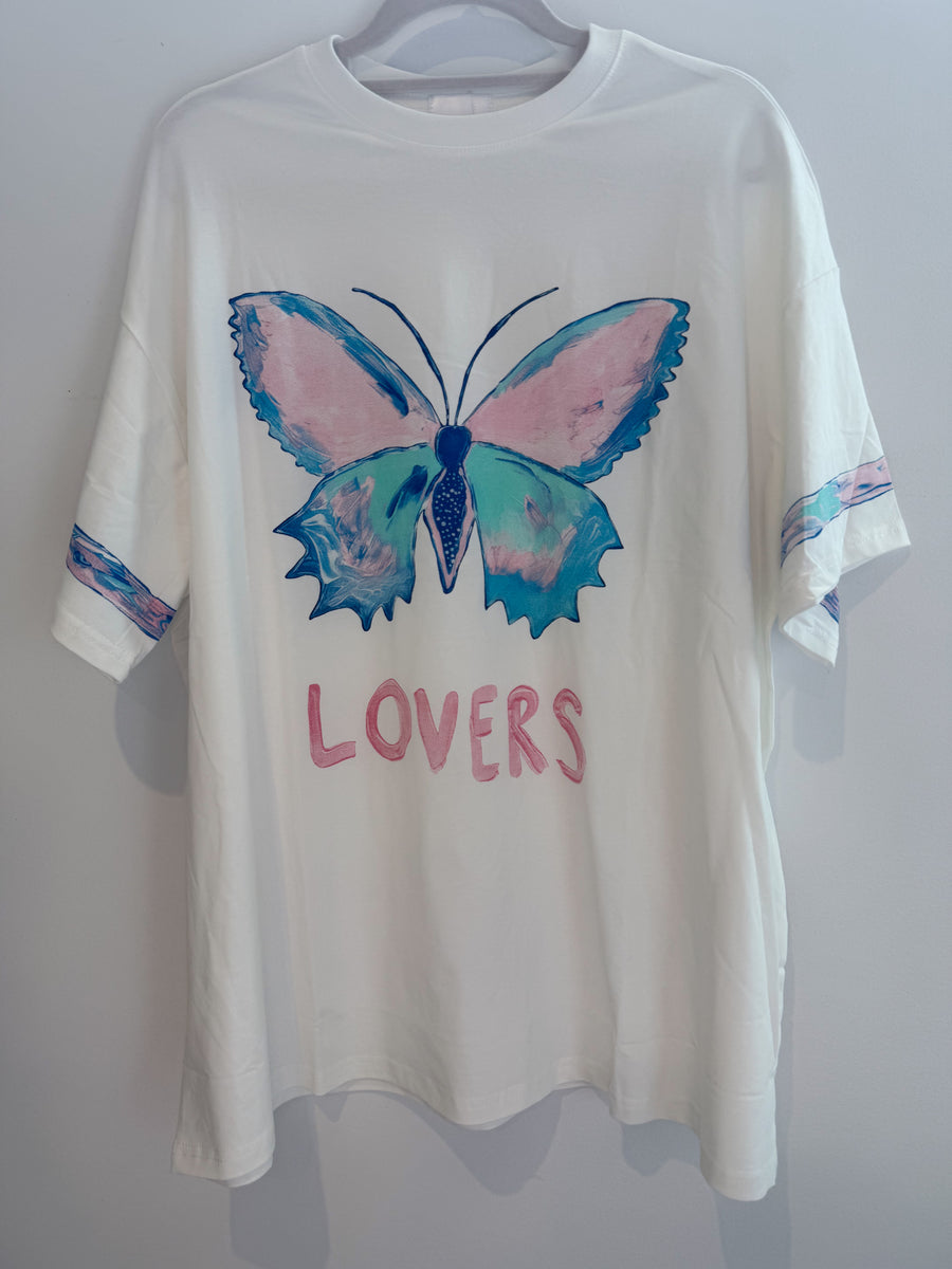 lovers butterfly tee-white- By Frankie – Chasing The Sun Store