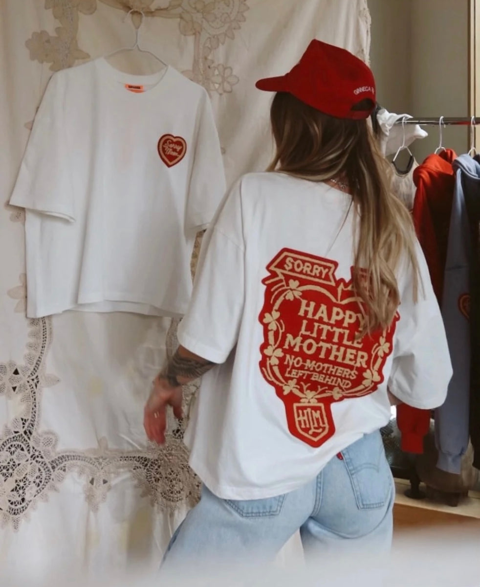 Sorry Mom Tee - white - Happy Little Mother PREORDER – Chasing The Sun ...